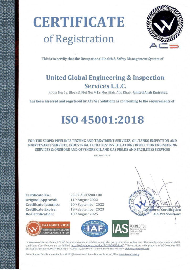 Certificate - United Global Engineering & Inspection Services LLC